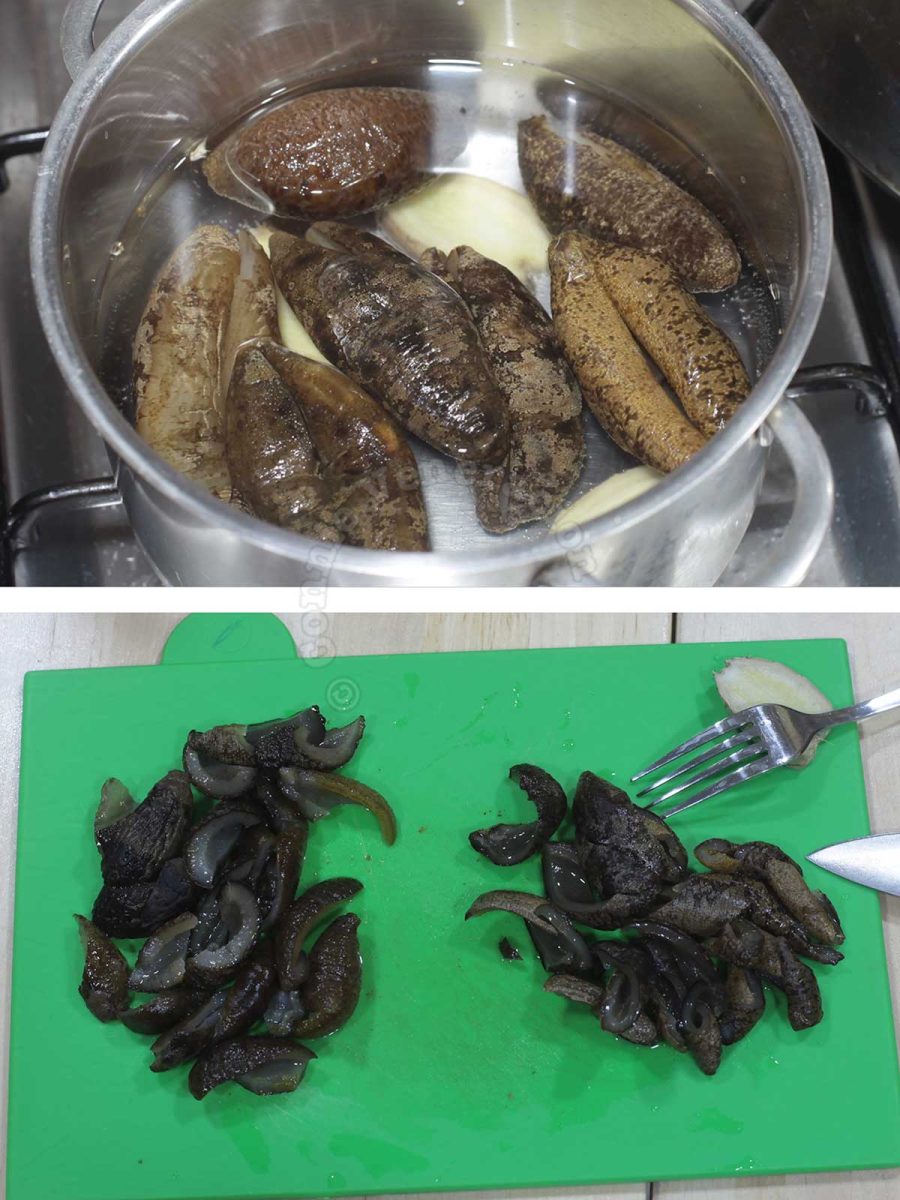 Braised sea cucumbers and shiitake