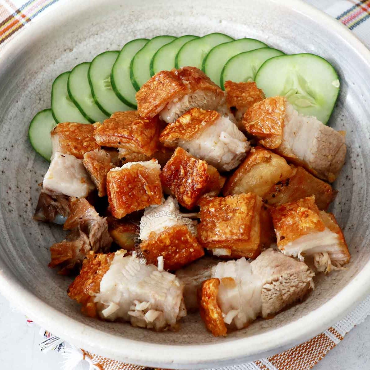 Crispy pork belly sisig