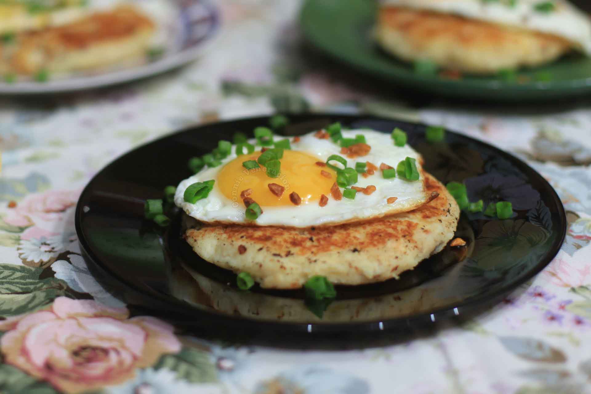 Tinapang bangus (smoked milkfish) and mashed potato pancakes