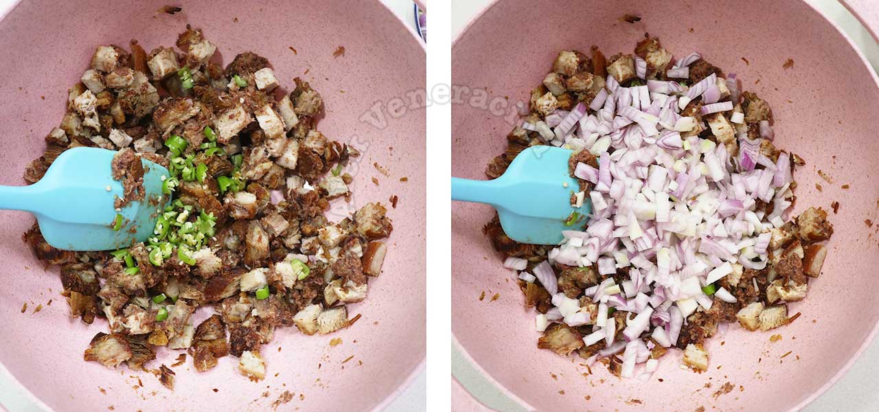 Crispy pork belly sisig