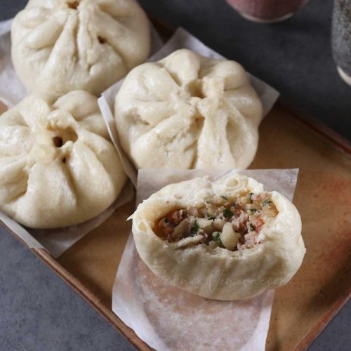 Chinese steamed pork buns (baozi)