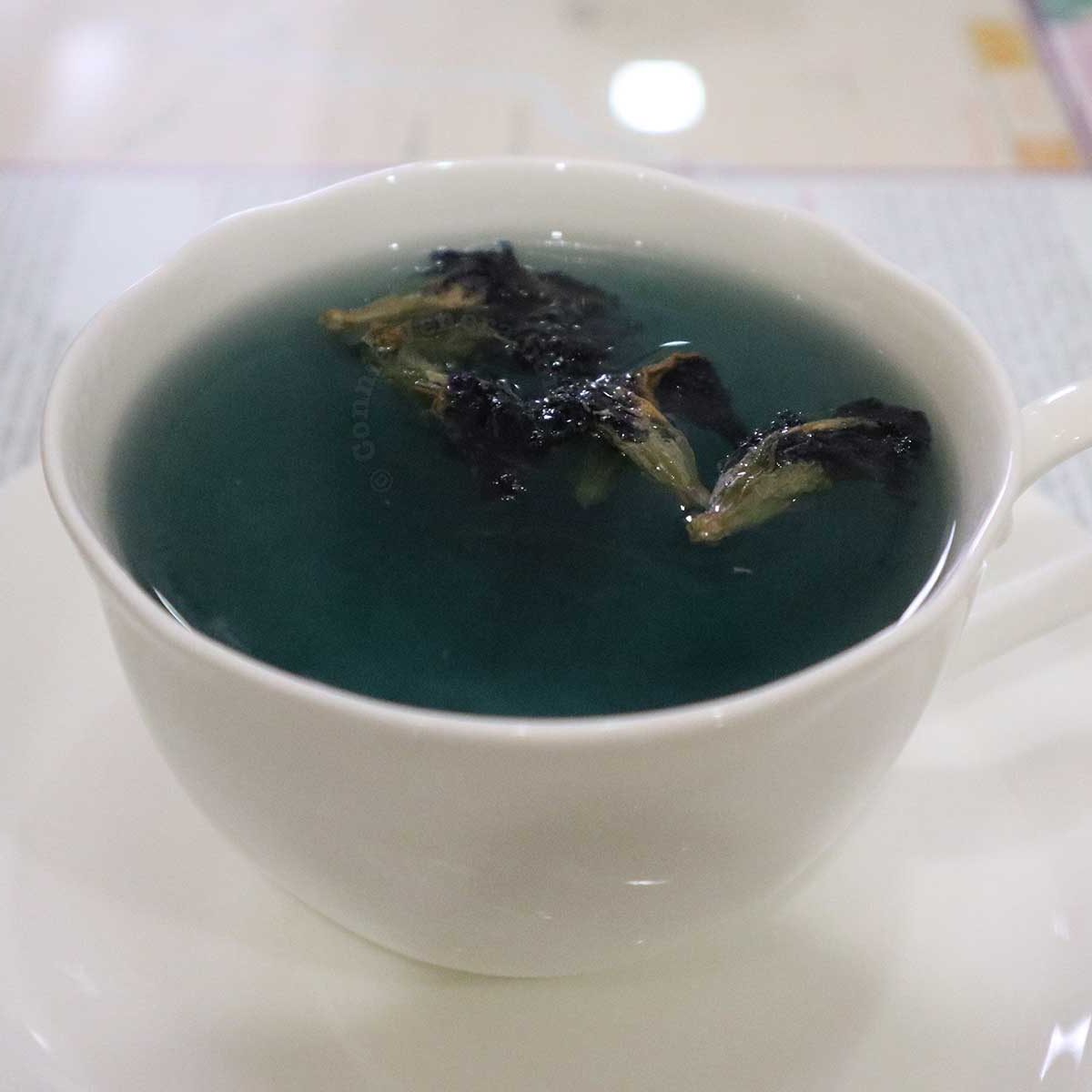 Malaysian butterfly pea flower rice (nasi kerabu)