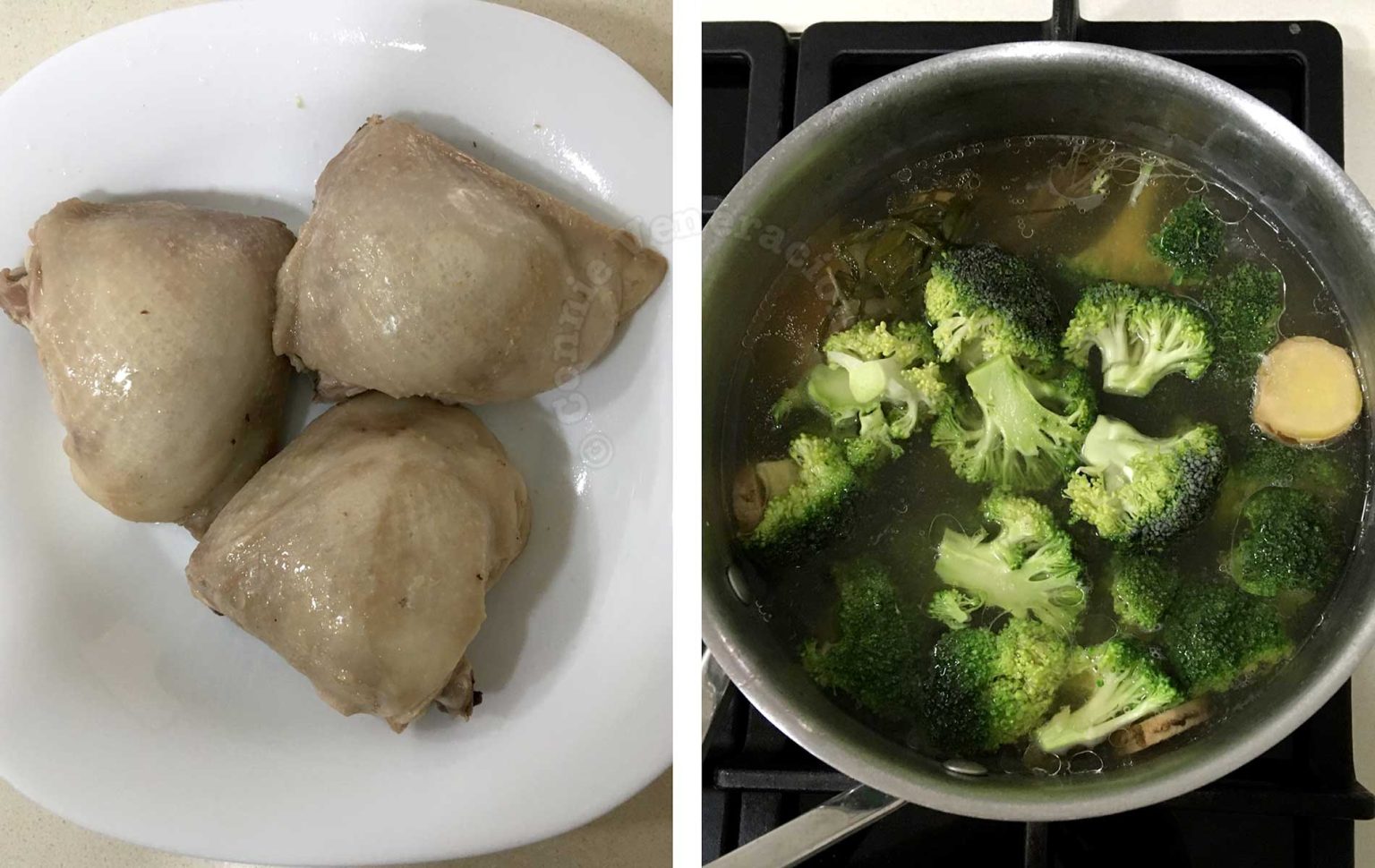 Poached chicken Hainanese-style