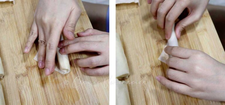 Ube (purple yam) and cheese spring rolls