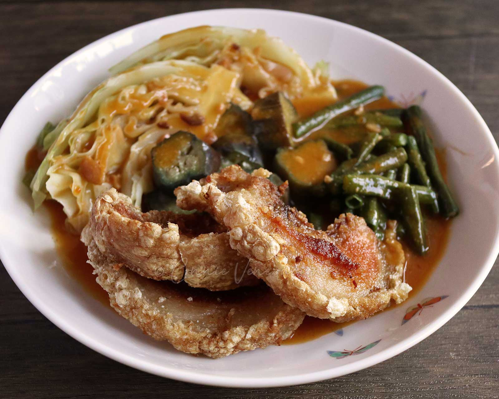 Bagnet (crispy pork belly) kare-kare