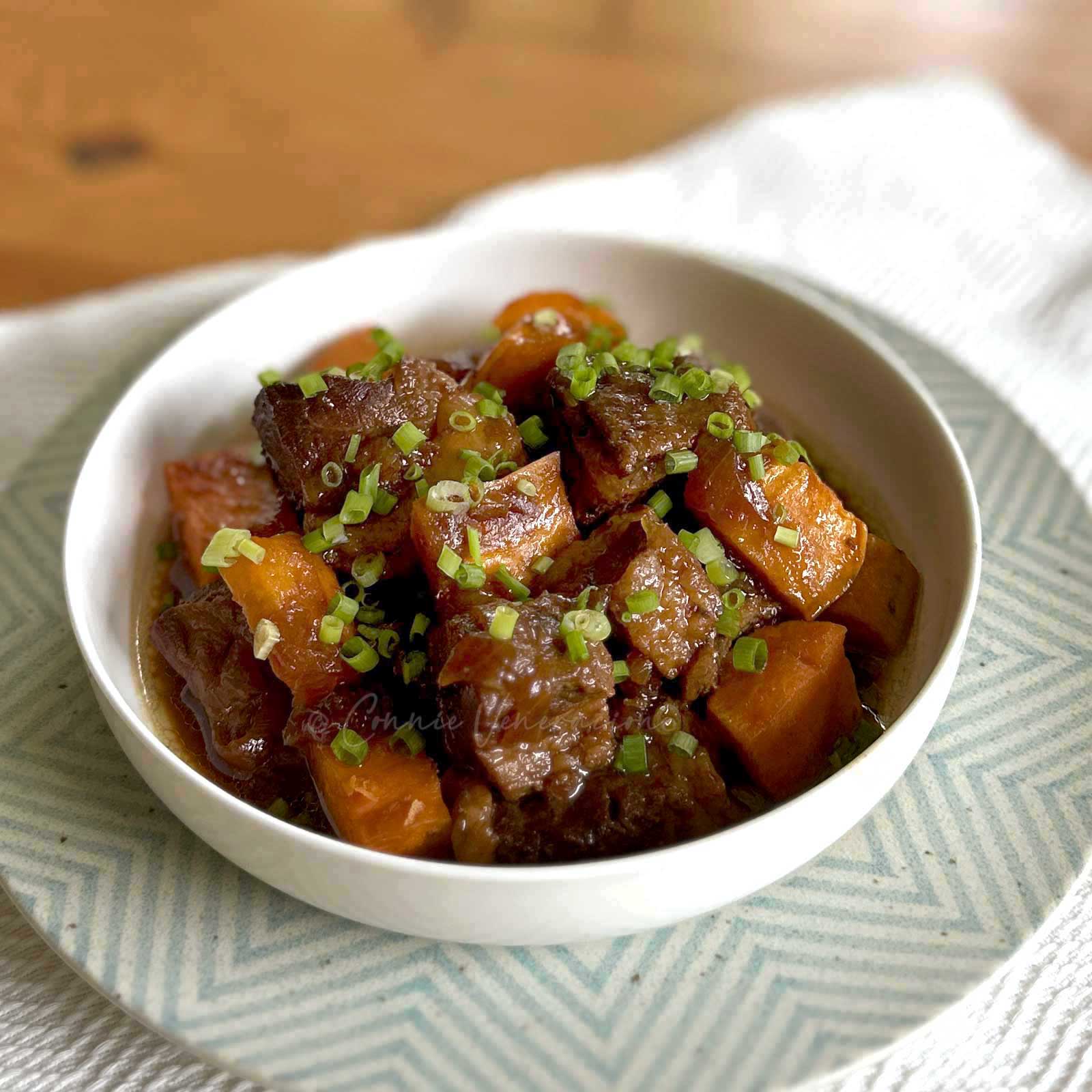 Slow cooker miso ginger beef stew
